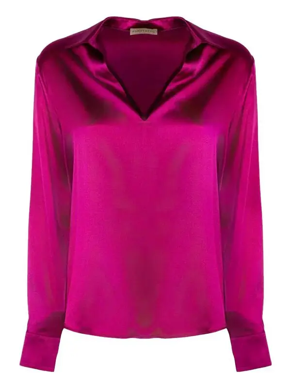PUROTATTO Long-sleeve Blouse - Pink