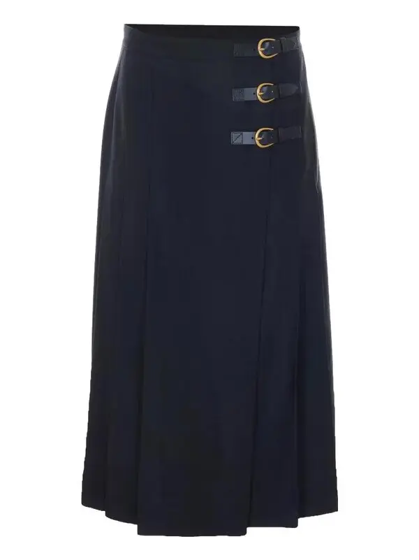 Chloé Pleated Midi Wrap Skirt - Black