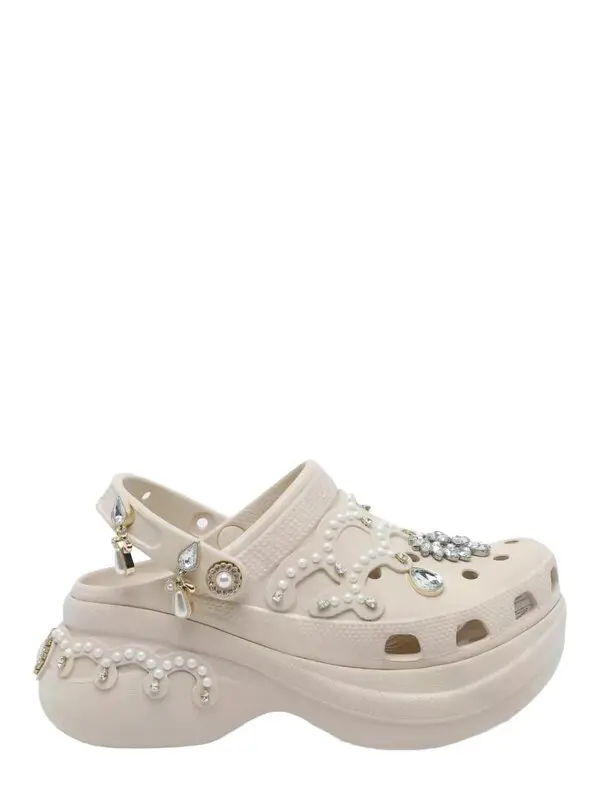CROCS Bae Embellished Platform Mules - Neutrals