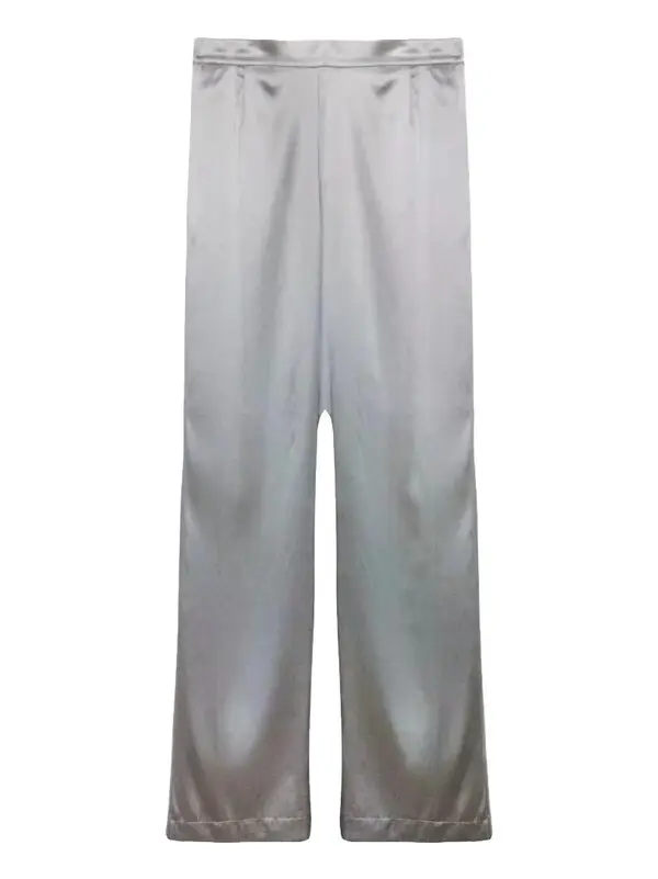 PUROTATTO Satin-finish Wide-leg Trousers - Grey