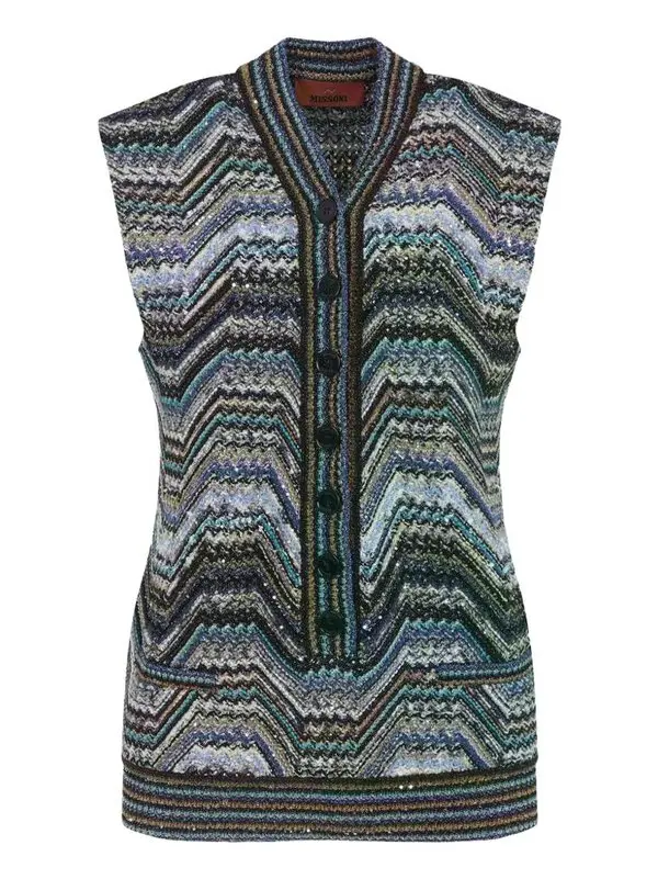 Missoni Knitted Zigzag Jacket - Blue