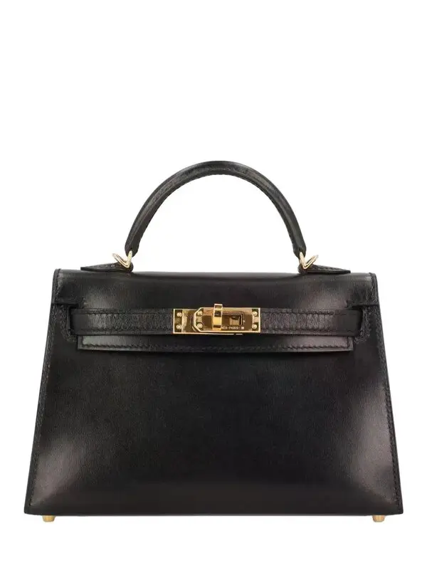 Hermès Mini Kelly Ii Leather Tote Bag - Black