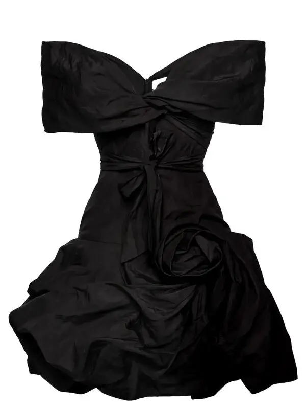 Magda Butrym Draped Shawl-collar Midi Dress - Black