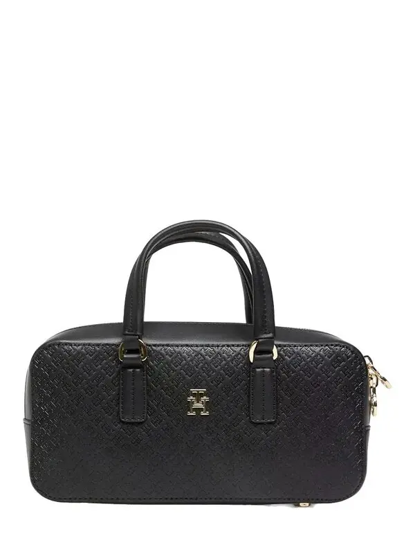 Tommy Hilfiger Monogram Embossed Tote - Black
