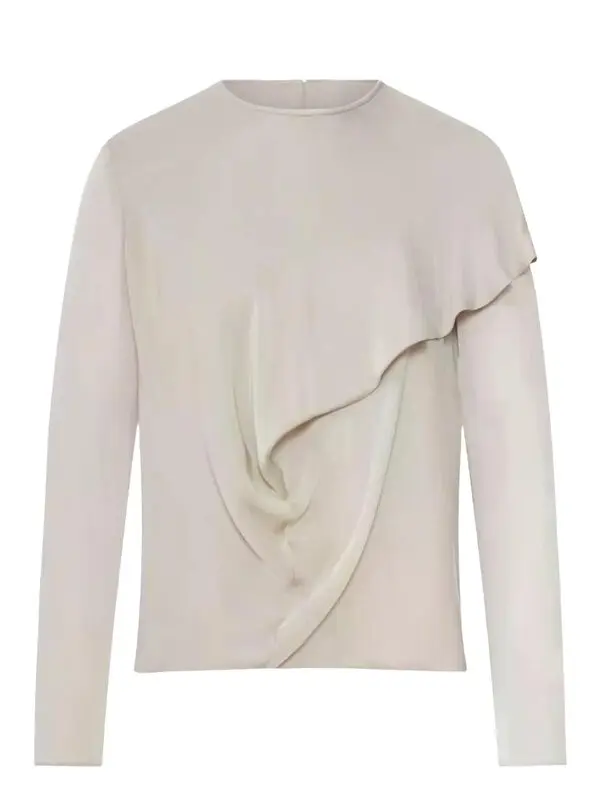 Giorgio Armani Draped Silk Blouse - Neutrals