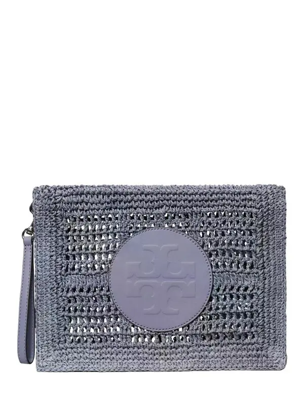 Tory Burch Ella Hand-crocheted Pouch - Grey