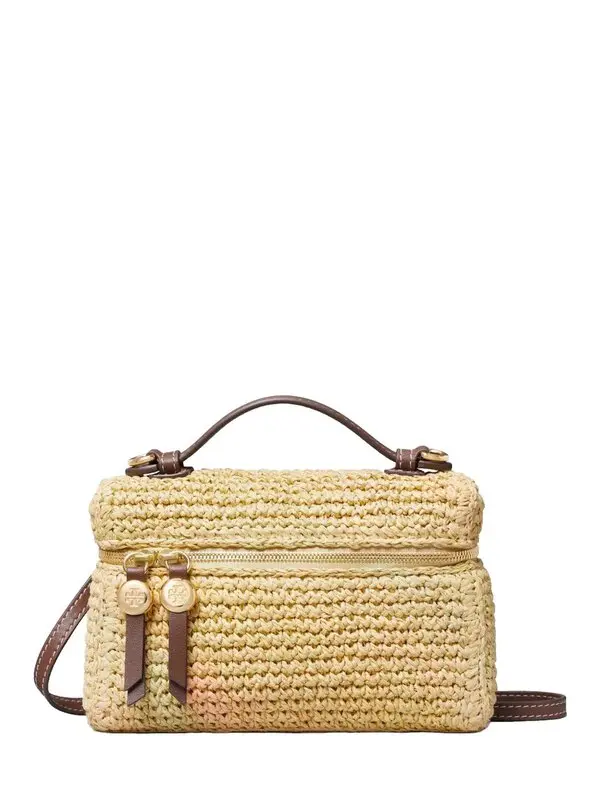 Tory Burch Slim Romy Woven Top-handle Bag - Neutrals