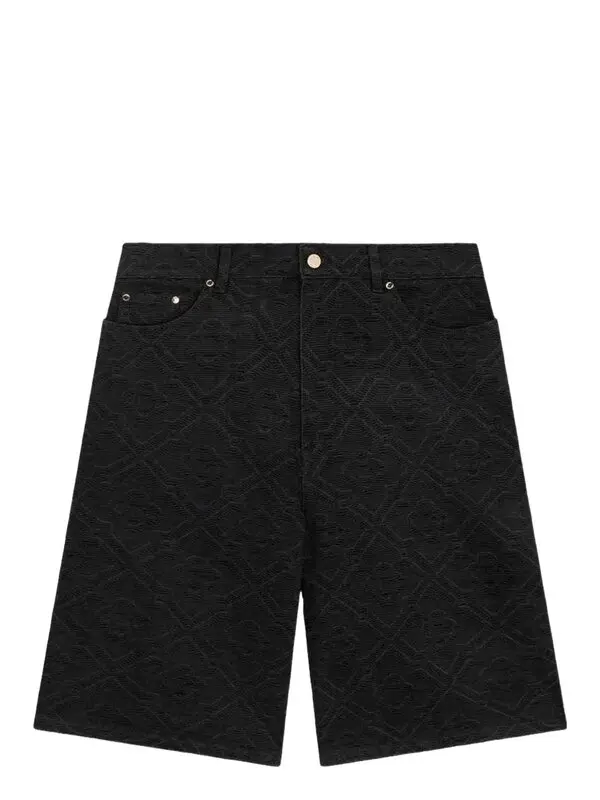 Casablanca Monogram Denim Shorts - Black