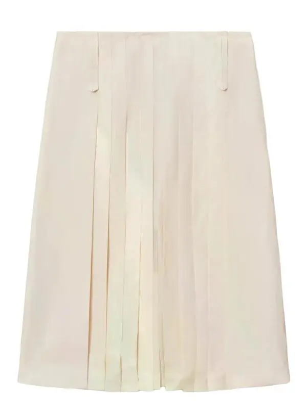 Tory Burch Pleated Midi Skirt - Neutrals