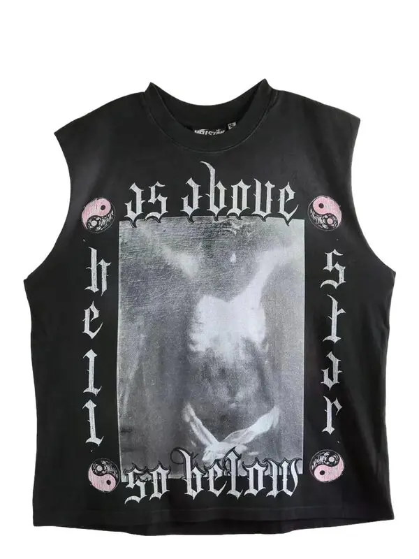 HELLSTAR Graphic Print Sleeveless T-shirt - Black