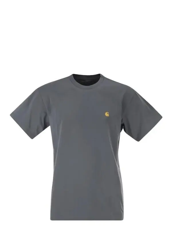 Carhartt Short Sleeve Chase T-shirt - Cozy Blue/gold