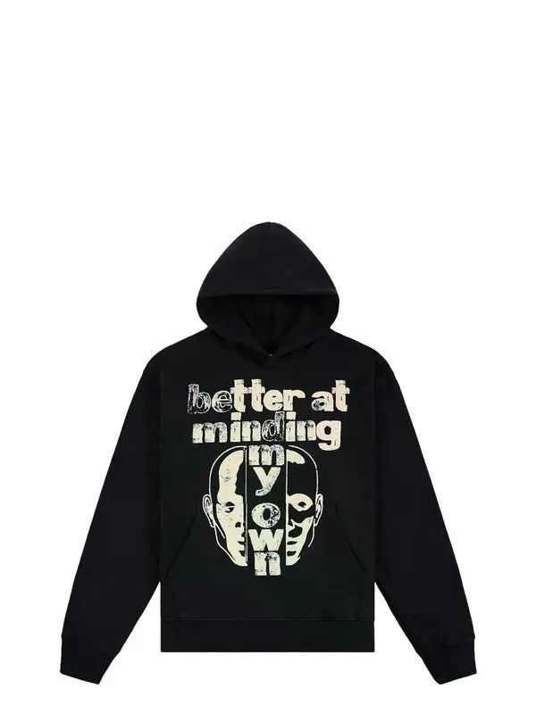 HONOR THE GIFT Graphic Print Hoodie - Black
