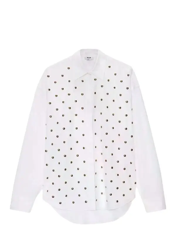 MSGM Stud-embellished Shirt - White