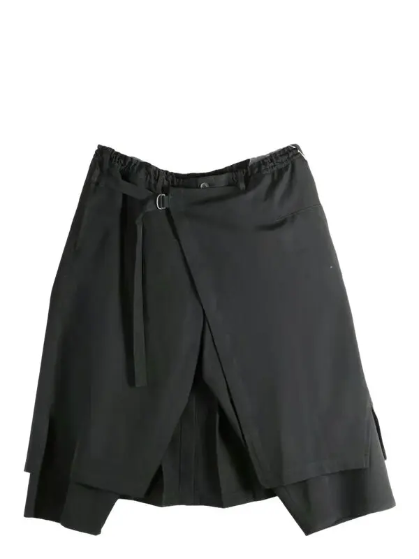 Yohji Yamamoto Layered Trousers With D-ring Belt - Black