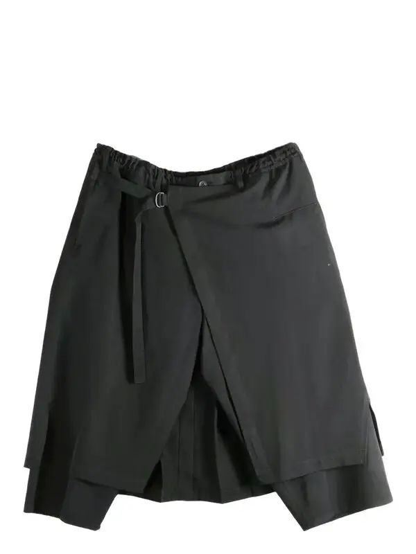 Yohji Yamamoto Layered Trousers With D-ring Belt - Black