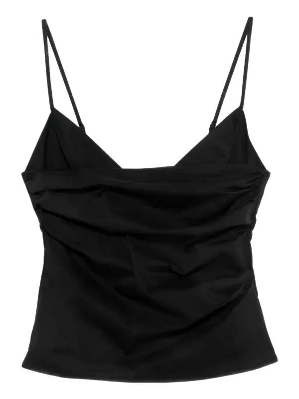 Patrizia Pepe V-neck Draped Top - Black