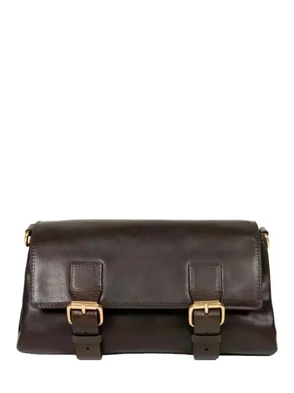 Dries Van Noten Buckle Leather Shoulder Bag - Brown