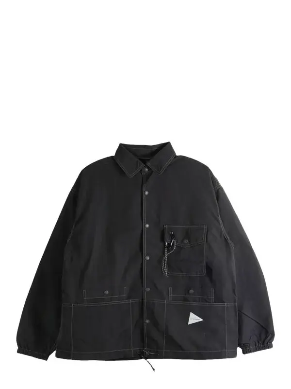 AND WANDER Contrast-stitch Pocket-detail Jacket - Black