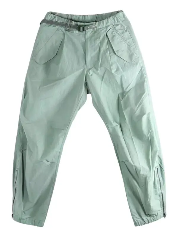 AND WANDER Belted Zip-cuff Trousers - Green