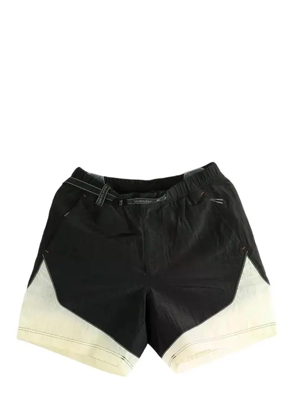 AND WANDER X Roa Panelled Belted Shorts - Black