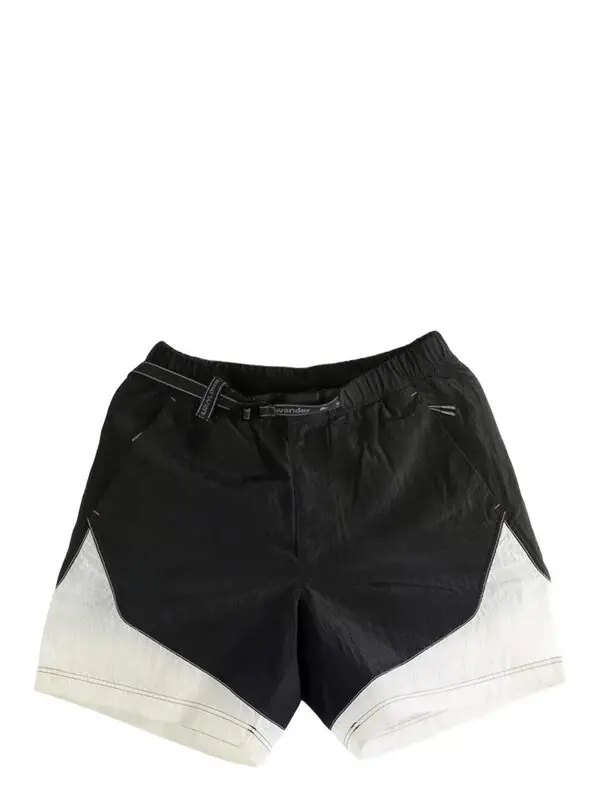 AND WANDER X Roa Panelled Belted Shorts - Black