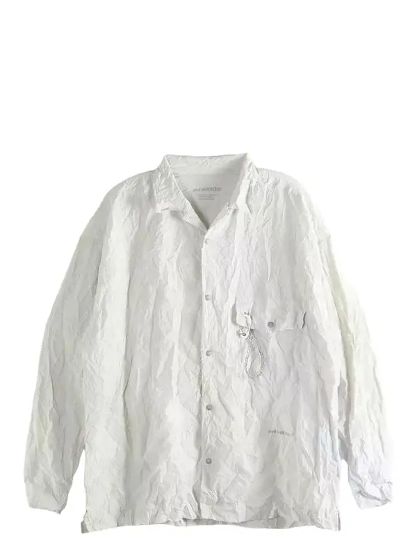 AND WANDER Crinkled-effect Shirt - Neutrals