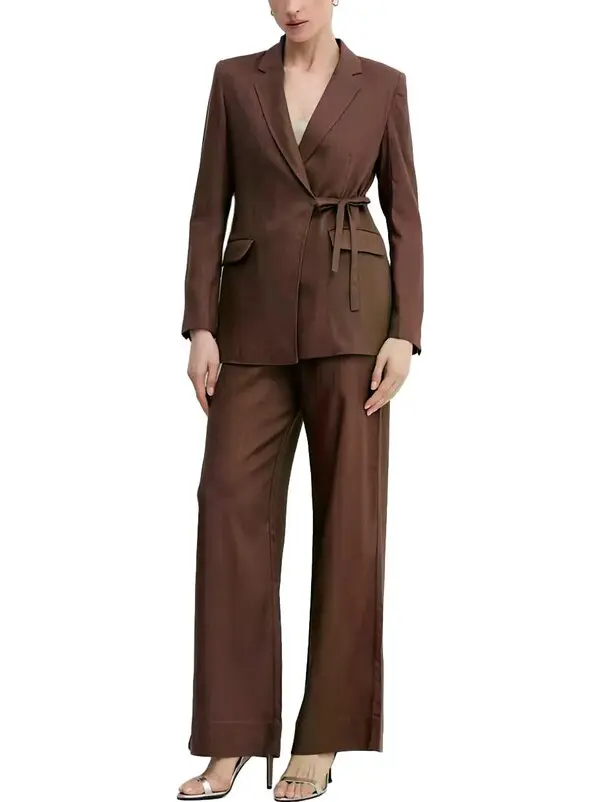 HOSS INTROPIA Tie-belt Blazer - Brown
