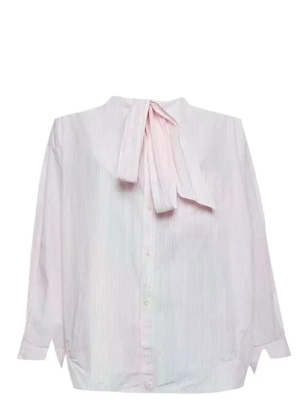 Balenciaga Striped Tie-neck Shirt - Pink