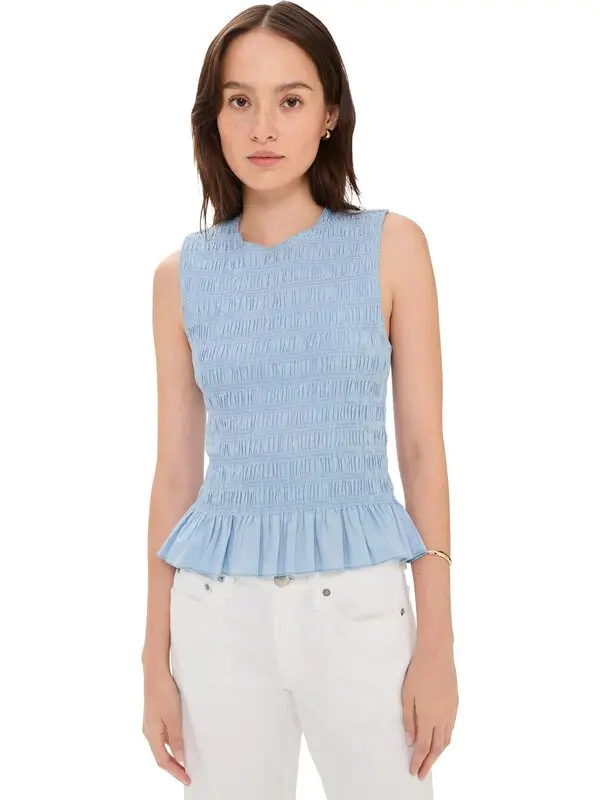 PISTOLA Phoebe Smocked Top - Glacier