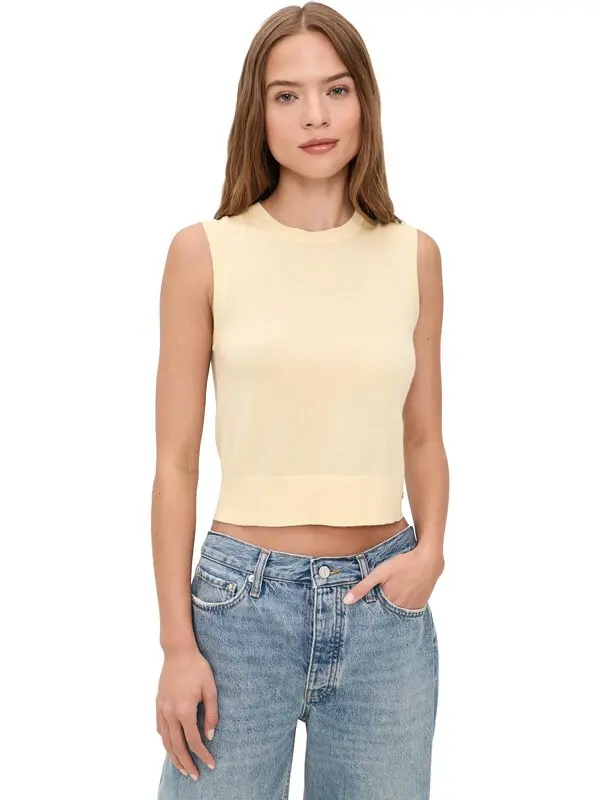 ANINE BING Moni Crop Tank Top - Butter Yellow