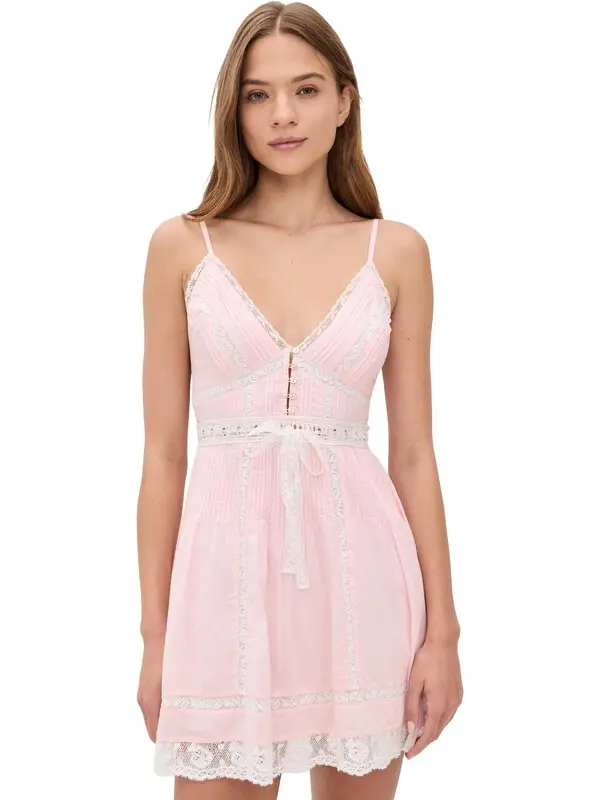 LoveShackFancy Zirelle Mini Dress - Pink