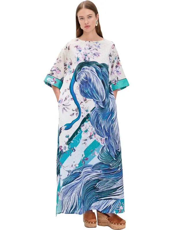 F.R.S FOR RESTLESS SLEEPERS Eaco Maxi Dress - Swan Fenicottero
