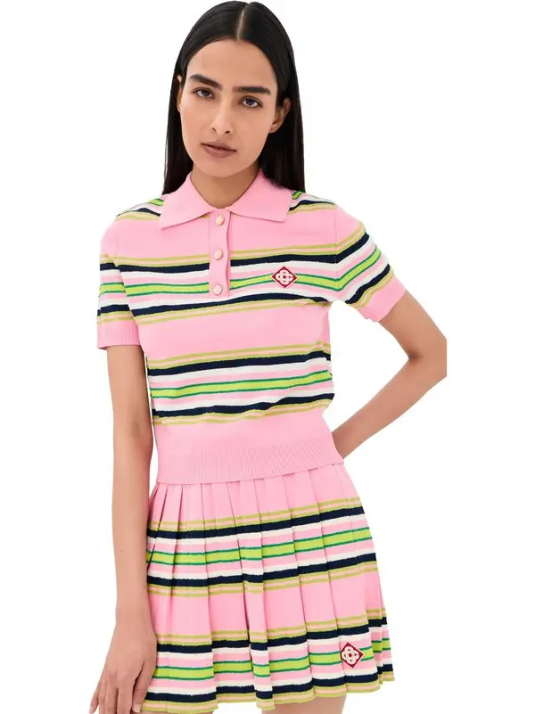 Casablanca Stripe Fitted Polo - Multi