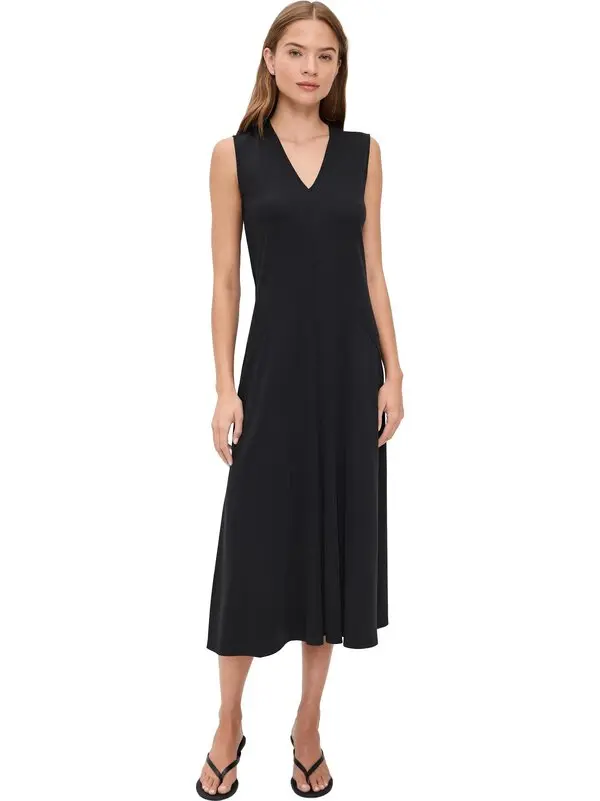 Theory Easy Curve Maxi Dress - Black