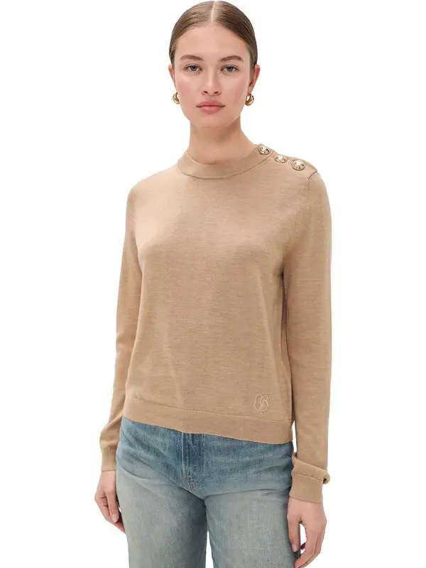 Ba&sh Byleil Wool Sweater - Beige Chine
