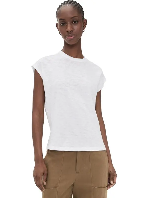 Theory Bind Neck Boxy Tee - White