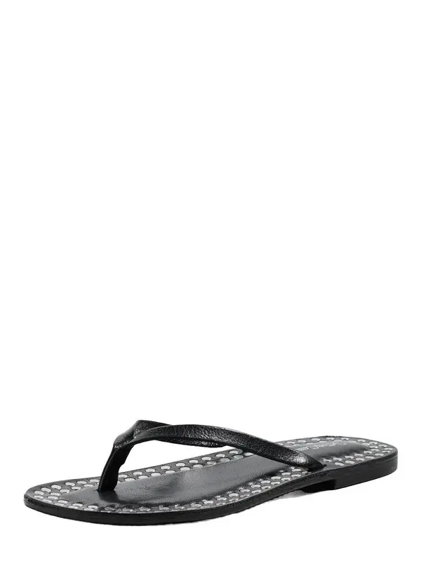 Jeffrey Campbell Katrina St Flip Flops - Black Silver