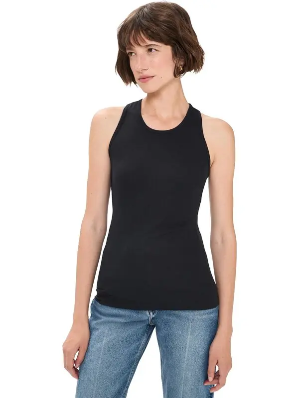 Commando Ribbed Tank Top - Black