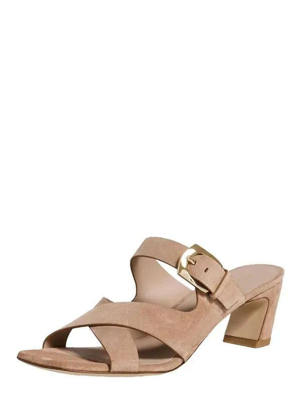 STUART WEITZMAN Sai Slide 50 Sandals - New Camel