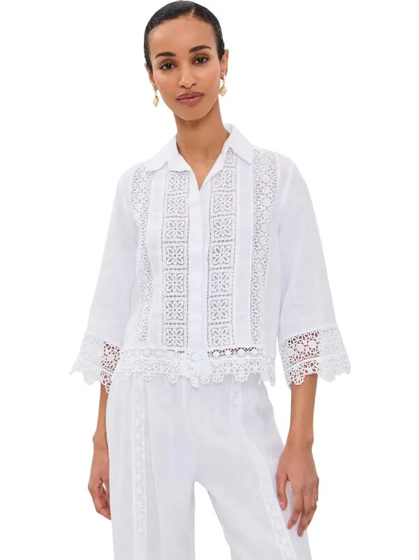 Temptation Positano Natisso Linen Top - White