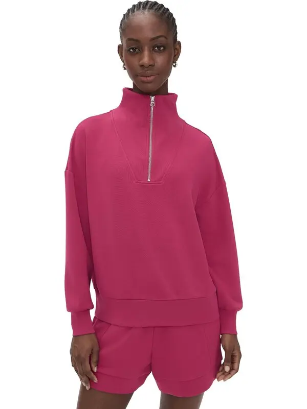 Varley Hawley Half Zip Sweatshirt - Rich Raspberry