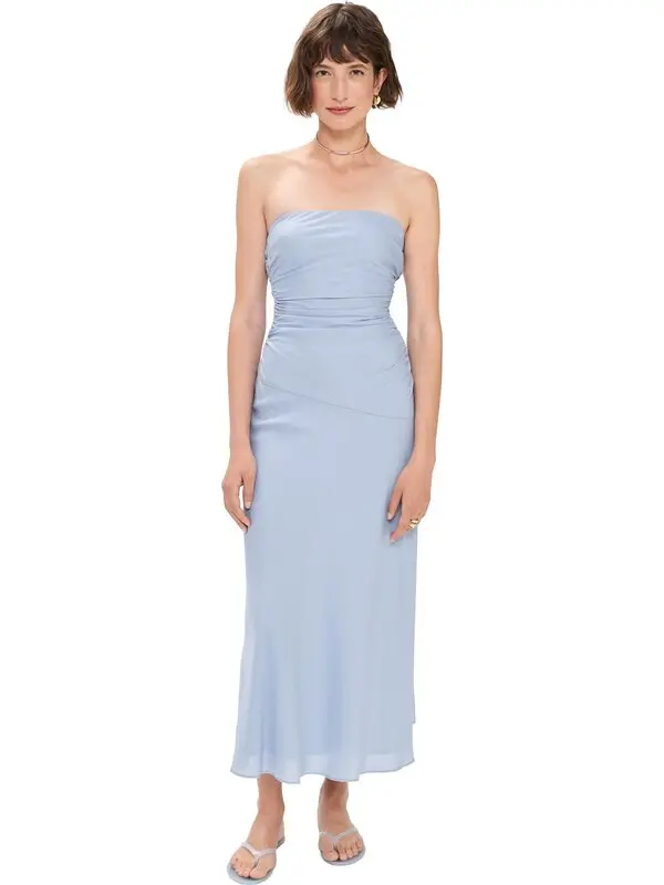 NIA Caricia Strapless Maxi Dress - Slate Blue