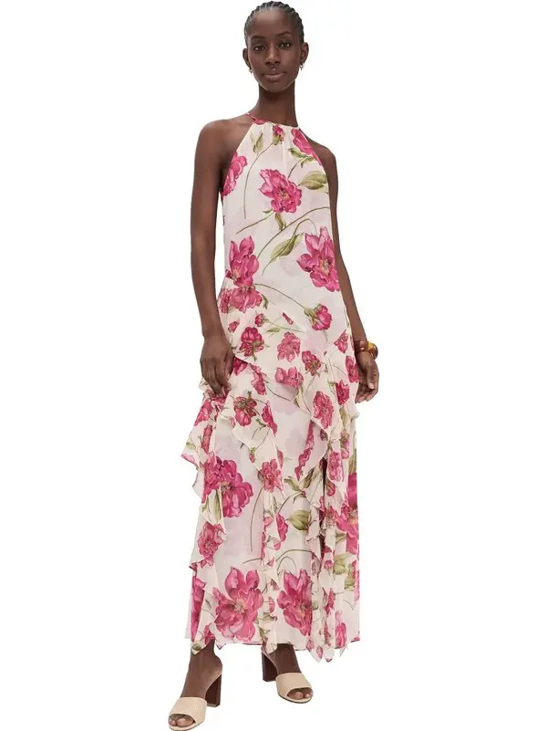 Misa Novah Maxi Dress - Fuchsia Blooms Mix