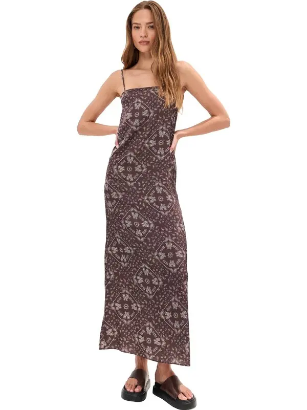 LE BOP Hailey Maxi Dress - Brown Bandana