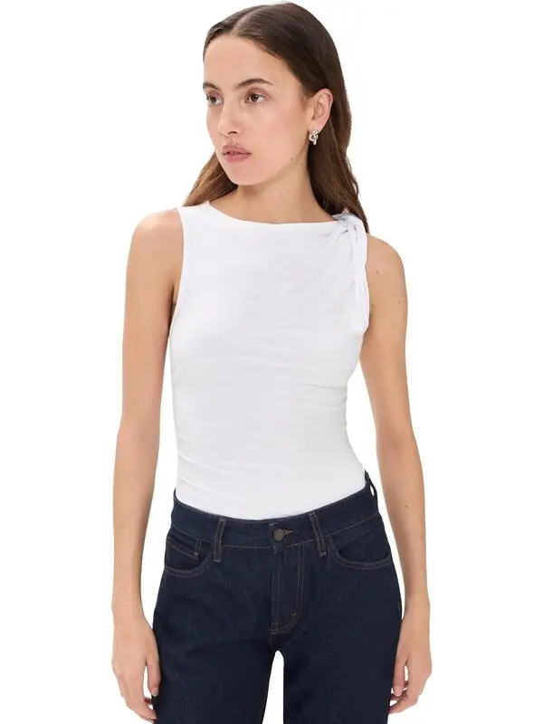 Veronica Beard Otessa Sleeveless Top - White