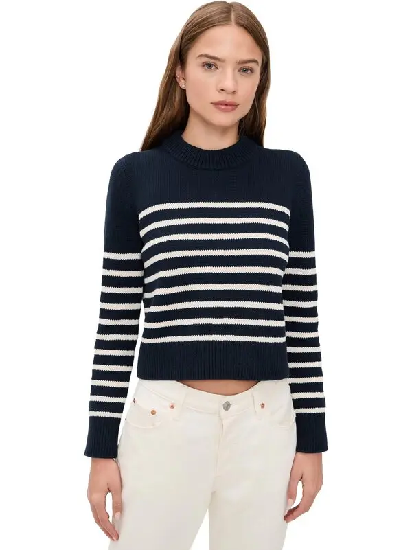 Sold Out NYC Striped Crewneck Sweater - Navy & Cream