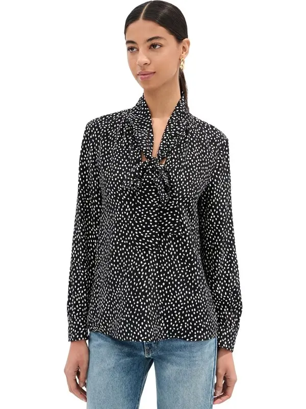 NILI LOTAN Janese Polka Dot Silk Blouse - Wild Dot