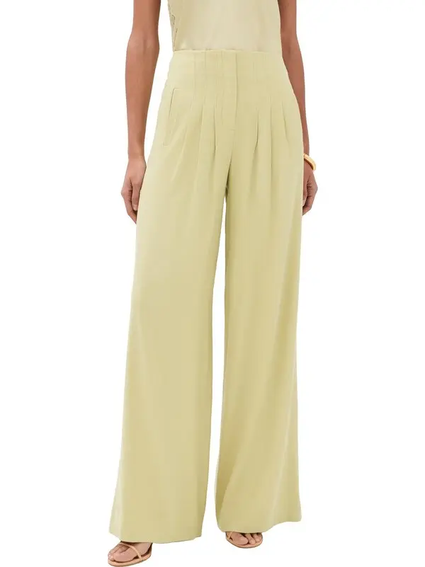Veronica Beard Hoyt Wide-leg Trousers - Pistachio