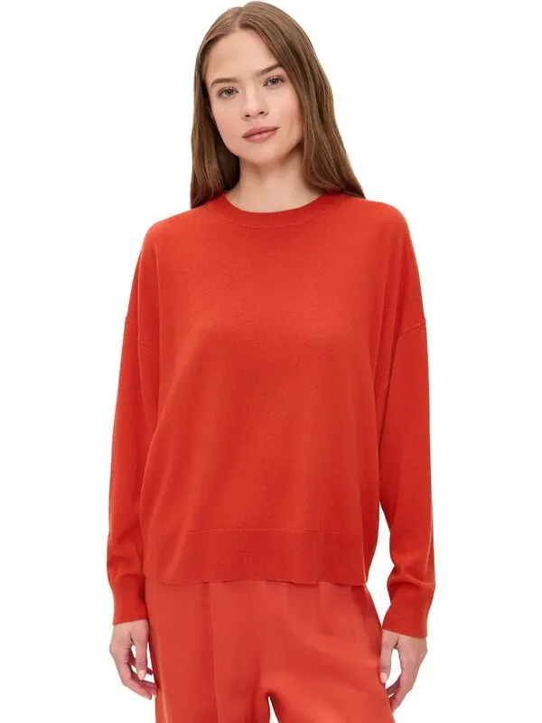 Jenni Kayne Cashmere Marina Crew Neck Pullover - Tomato