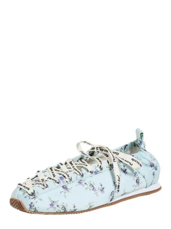 GANNI Lace-up Ballerina Flats - Iced Aqua